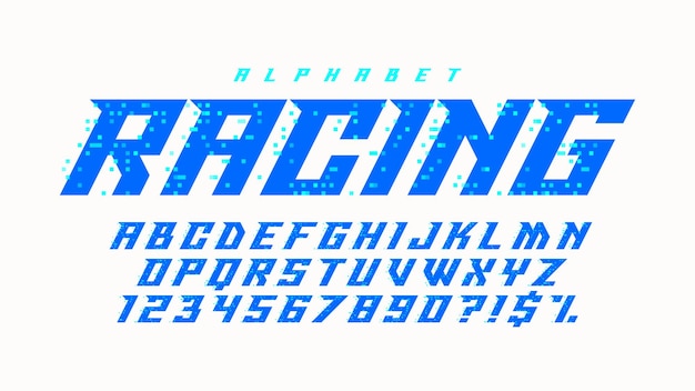Vibrant and Energetic Alphabet Racing Design | Jiffy Designs