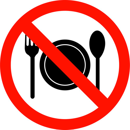 Red Prohibition Food Sign. Vector Illustration. No Food Sign. No Eating ...