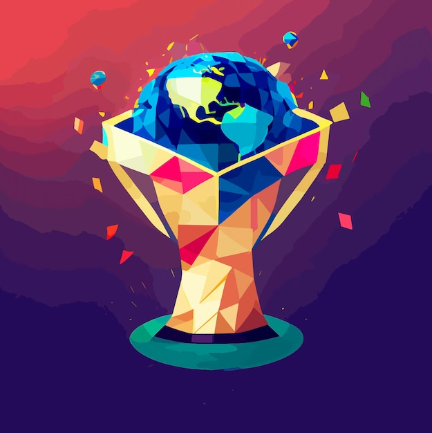 Vibrant Geometric Trophy Celebrating Global Unity and Diversity | Jiffy ...