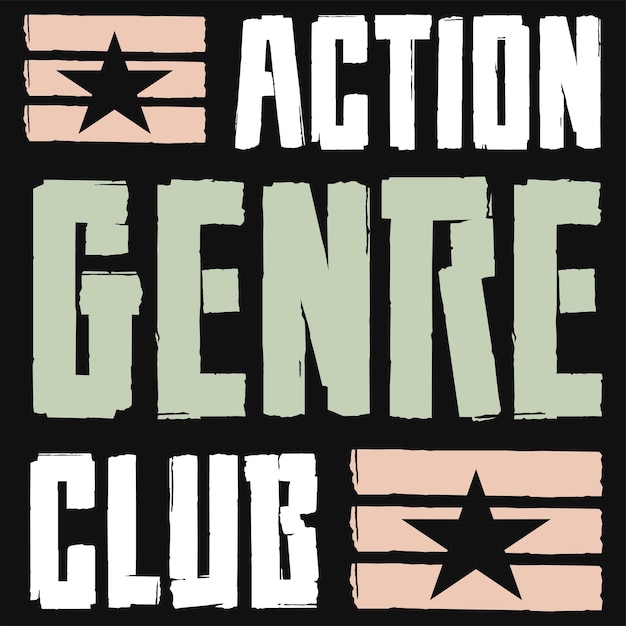Stylish Action Genre Club Graphic with Retro Elements | Jiffy Designs