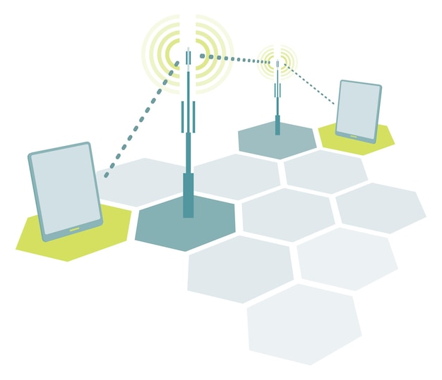 Futuristic Wireless Communication Network with Hexagonal Nodes | Jiffy ...