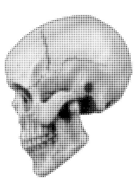 Haunting Halftone Skull: A Stark, Minimalist Monochrome Masterpiece ...