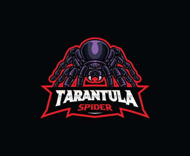 Fierce Tarantula Spider Emblem in Bold Crimson and Black | Jiffy Designs