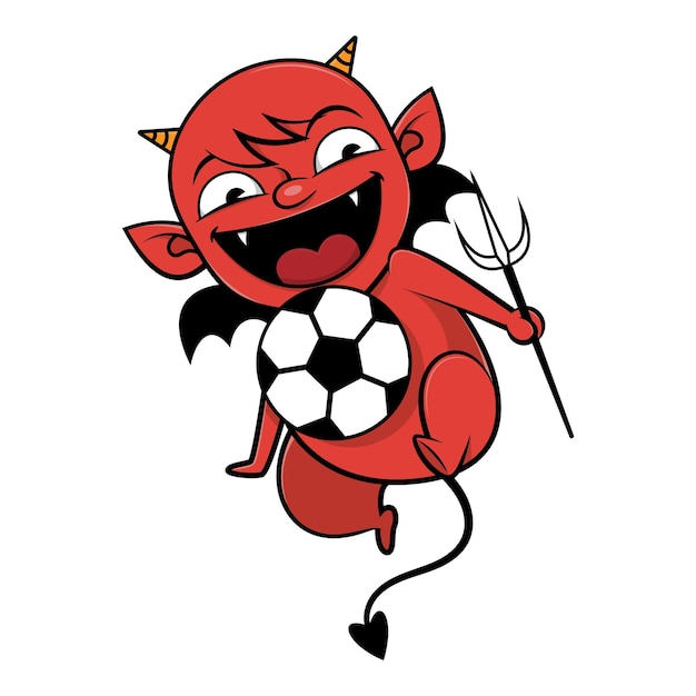 Mischievous Devil Dribbling a Soccer Ball | Jiffy Designs