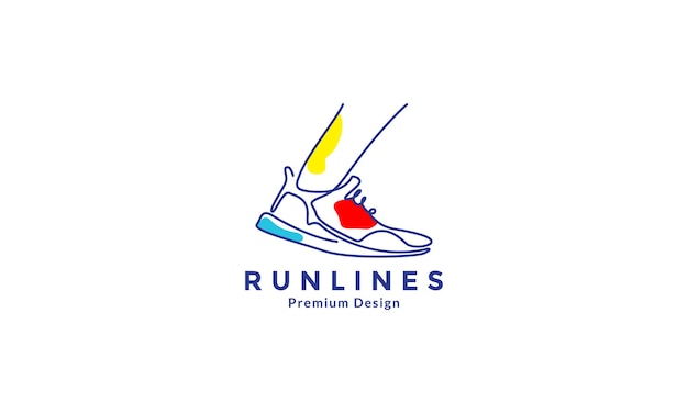 Vibrant Running Shoe with Bold Color Accents and Text | Jiffy Designs