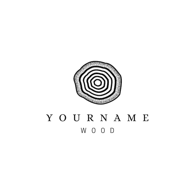Rustic Timber Cross-Section Logo with Elegant Typography | Jiffy Designs