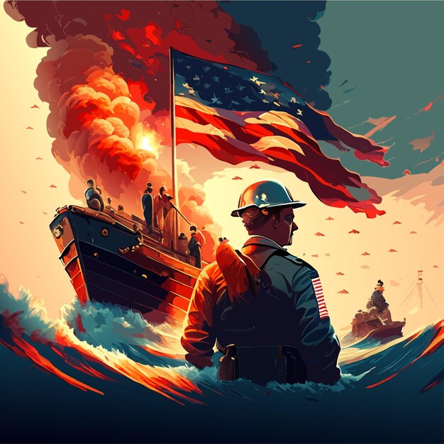 Heroic Patriotism: A Fiery Tribute to American Valor | Jiffy Designs