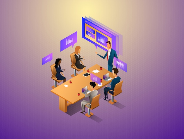Collaborative Brainstorming Session in Vibrant Digital Office | Jiffy ...