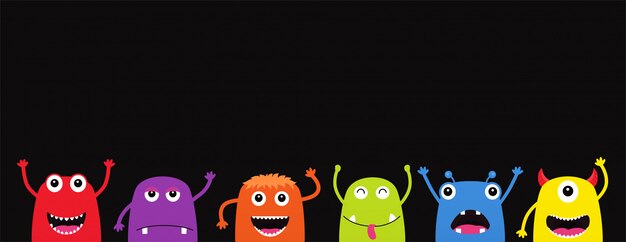 Colorful Cartoon Monsters Cheering and Celebrating | Jiffy Designs
