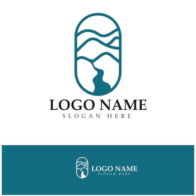 Captivating Mountainscape Logo with Stylized Waves | Jiffy Designs