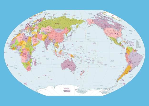 Vibrant and Detailed World Map with Clearly Defined Borders | Jiffy Designs