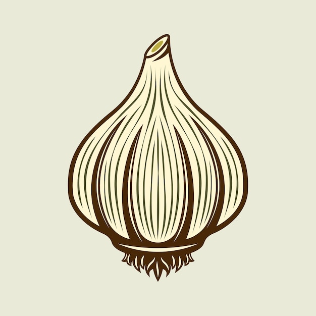 Elegant Illustration of a Rustic Garlic Bulb in Earthy Tones | Jiffy ...