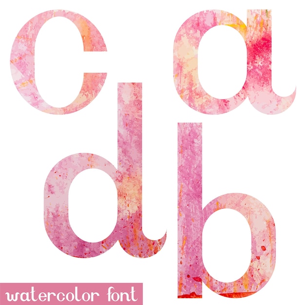 Vibrant Watercolor Alphabet Letters in Pink Shades | Jiffy Designs