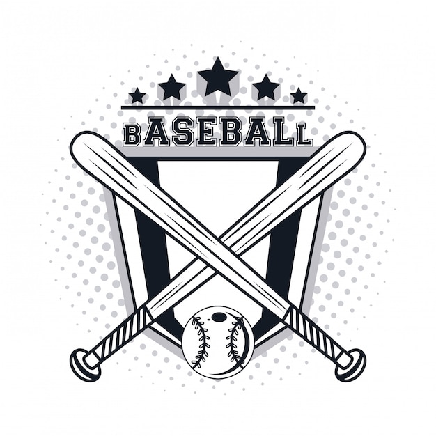 Iconic Baseball Emblem with Crossed Bats and Ball | Jiffy Designs