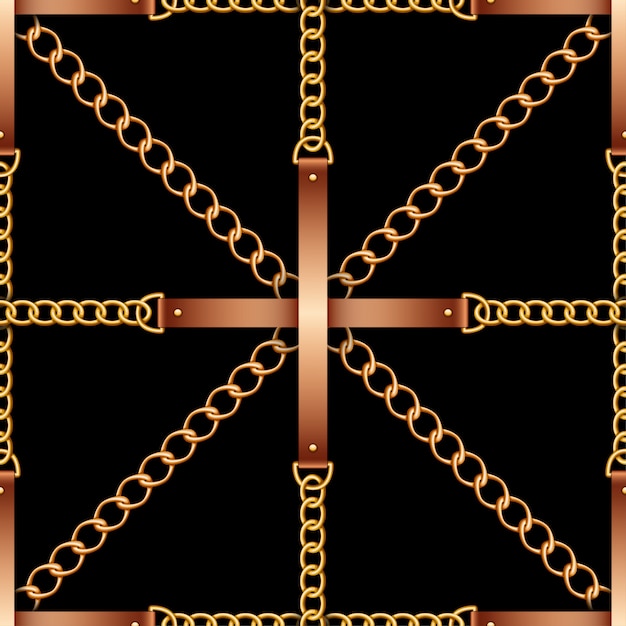 Opulent Gilded Chains Crossing on Luxurious Leather Background | Jiffy ...