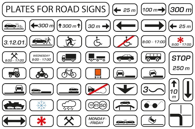 Comprehensive Collection of Road Sign Symbols and Pictograms | Jiffy ...