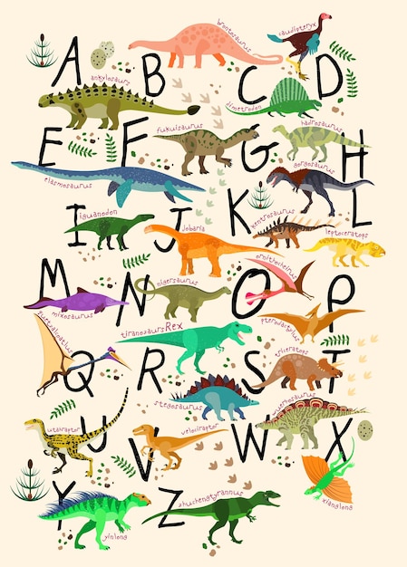 Whimsical Dinosaur Alphabet: A Captivating Illustrated Adventure ...