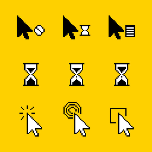 Design Mouse Cursor Set Isolated On White Background. Vector ...