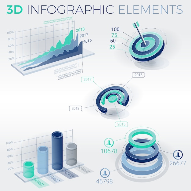 Diverse Collection of 3D Infographic Elements for Visual Storytelling ...