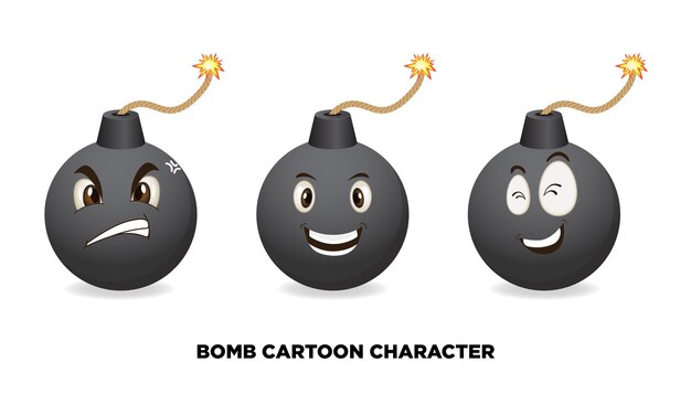 Vibrant Bomb Cartoon Characters in Diverse Expressions | Jiffy Designs
