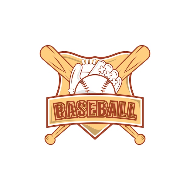 Iconic Baseball Emblem with Crossed Bats and Glove | Jiffy Designs