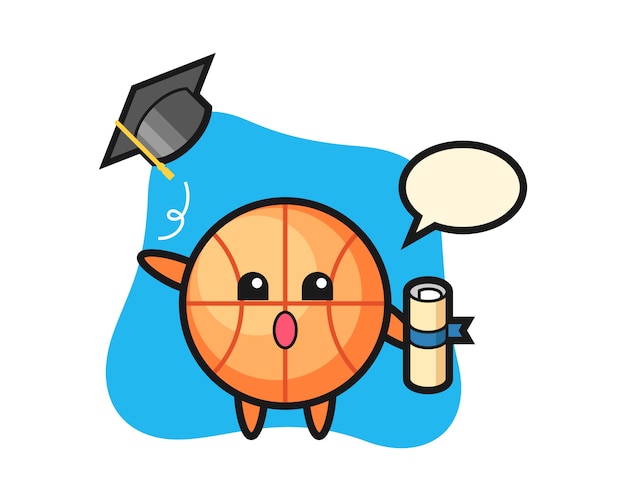 Cheerful Graduation Basketball Mascot Celebrates Achievement | Jiffy ...