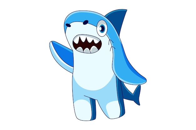 Playful Blue Shark Character Illustration | Jiffy Designs