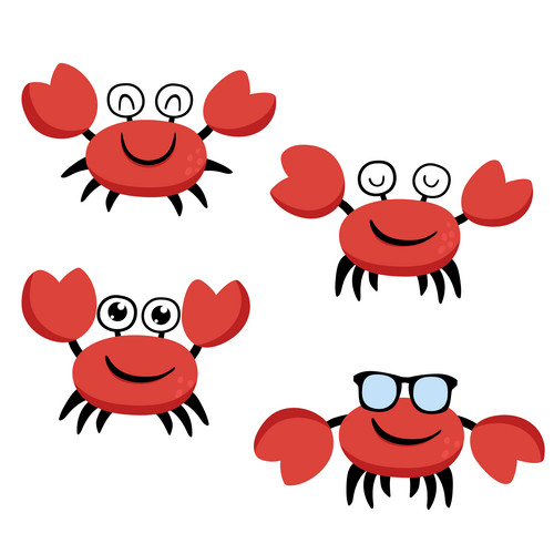 Collection Funny Smiling Crab. | Jiffy Designs