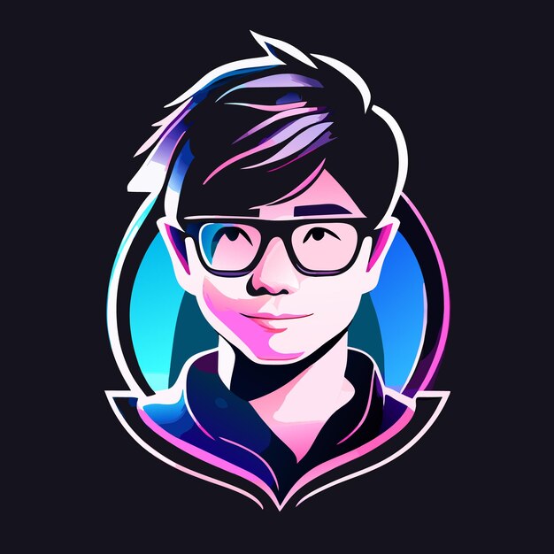 Stylish Gamer Avatar with Vibrant Colors and Glasses | Jiffy Designs