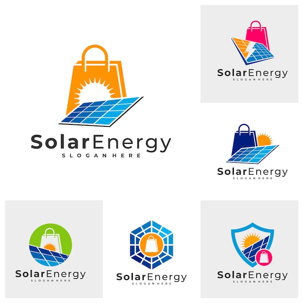 Vibrant Solar Energy Brand Logo Collection with Shopping Bags | Jiffy ...