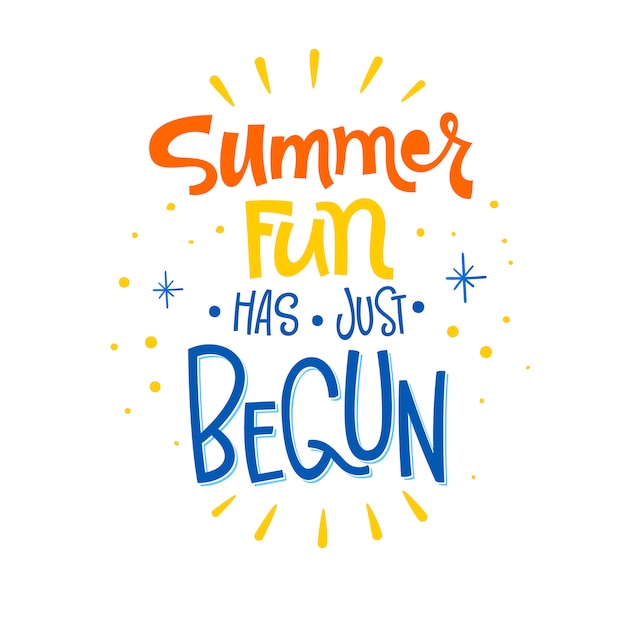 Vibrant Summer Fun Lettering with Bright Sunbursts | Jiffy Designs