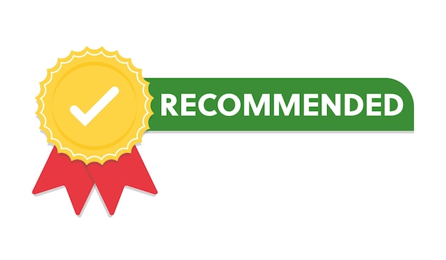 Vibrant Recommended Badge with Checkmark and Ribbon | Jiffy Designs