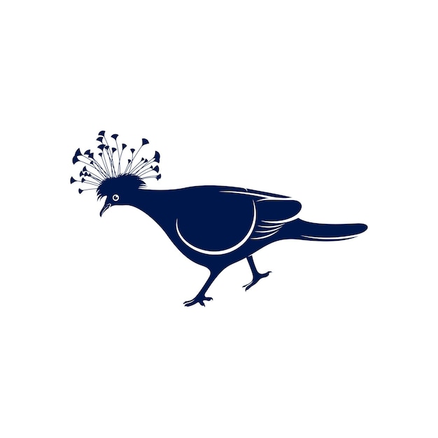 Stylized Blue Bird Silhouette with Bursting Feather Motif | Jiffy Designs