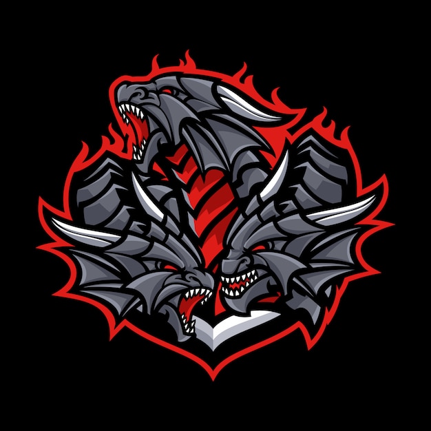 Fierce Winged Beast Emblem in Fiery Crimson | Jiffy Designs