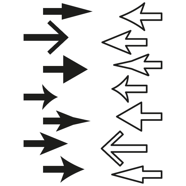 Diverse Directional Arrows in Contrasting Black and White | Jiffy Designs