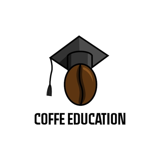 Elevating Coffee Knowledge: A Graduation Cap and Coffee Bean Logo ...