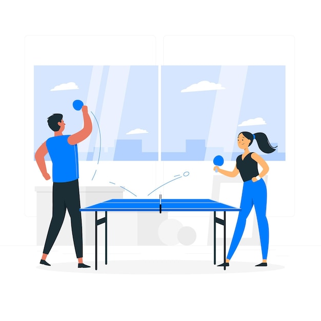 Dynamic Ping Pong Match in Bright Fitness Studio | Jiffy Designs
