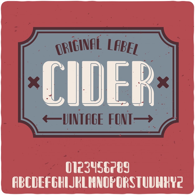 Vintage Cider Label with Retro Typography and Decorative Elements ...