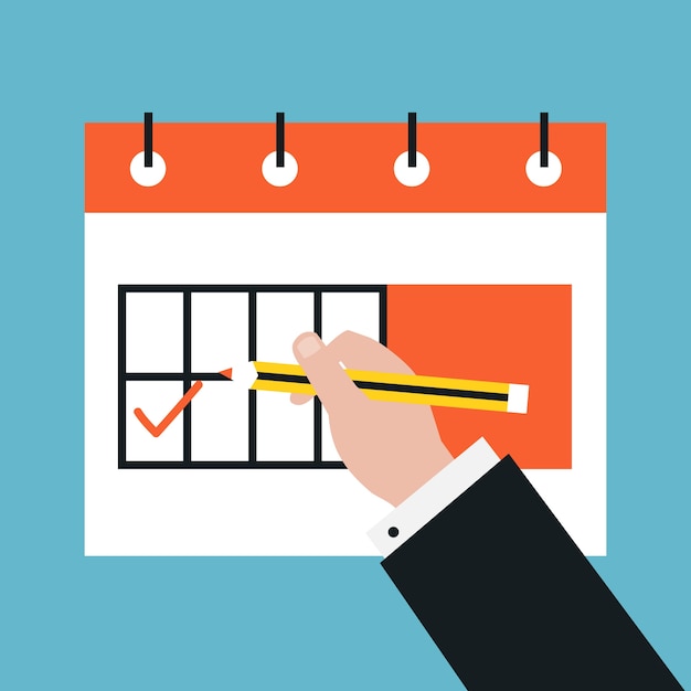 Illustrated Calendar with Checkmark Highlighting Important Date | Jiffy ...