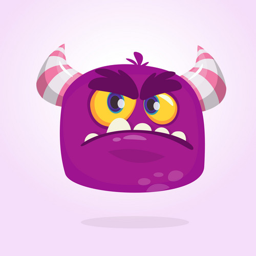 Grumpy Monster Cartoon. Vector Halloween Illustration | Jiffy Designs