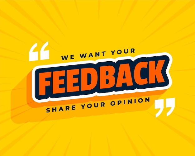 Vibrant Yellow Graphic Invites Feedback and Opinions | Jiffy Designs