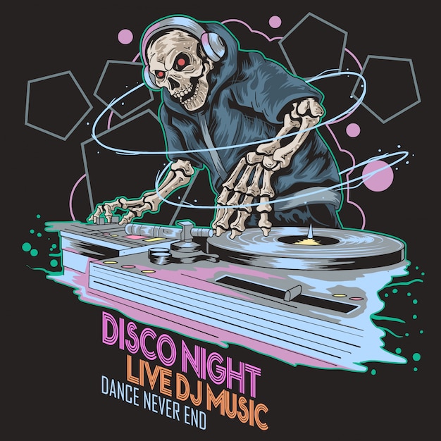 Skeleton DJ Spinning Cosmic Beats for an Endless Dance Party | Jiffy ...