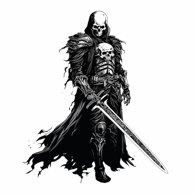 Menacing Reaper Wielding Deadly Blade in Shadowy Attire | Jiffy Designs
