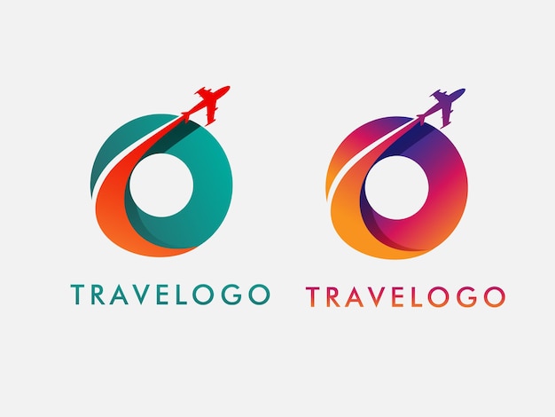 Vibrant Travel Logo with Stylized Plane and Circle | Jiffy Designs