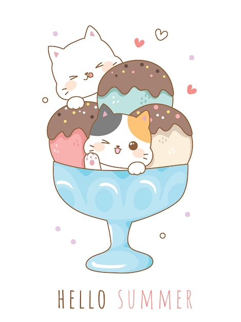 Adorable Cats Relax in a Delightful Ice Cream Sundae | Jiffy Designs