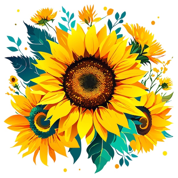 Vibrant Sunflower Bouquet with Lush Foliage | Jiffy Designs