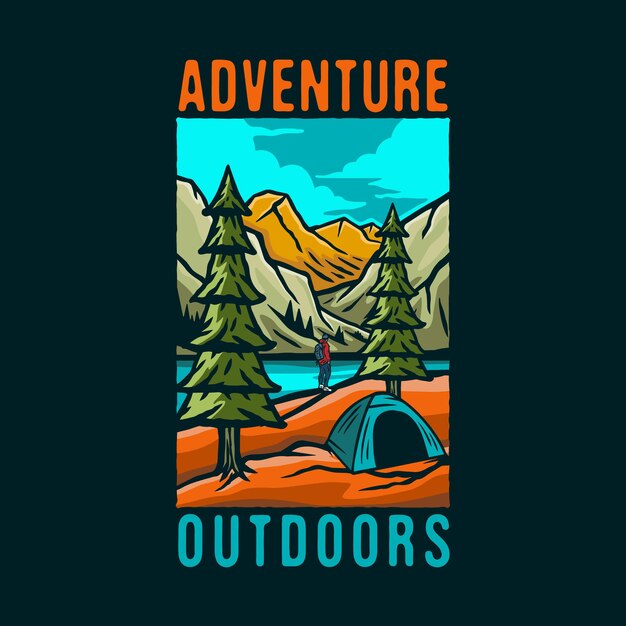 Vibrant Camping Scene in the Rugged Outdoors | Jiffy Designs
