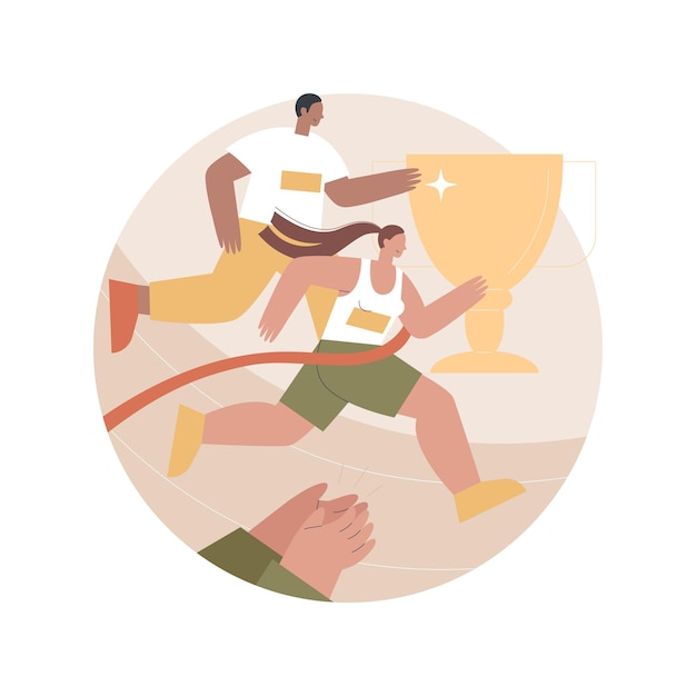 Dynamic Runners Chasing Victory in Vibrant Landscape | Jiffy Designs