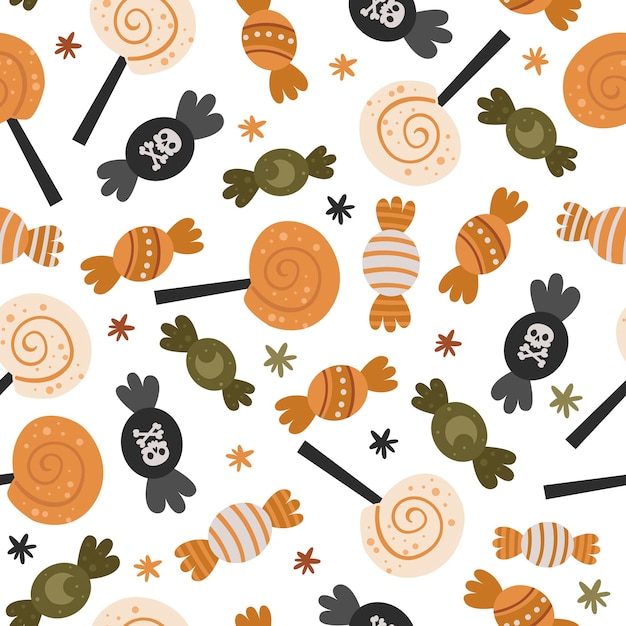 Whimsical Candy Caper: A Playful Pattern of Sweets and Skulls | Jiffy ...