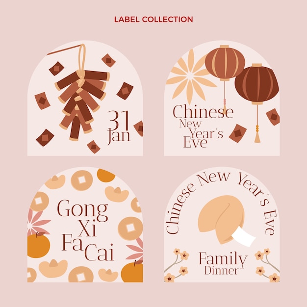 Seasonal Chinese Cultural Label Designs with Illustrations | Jiffy Designs